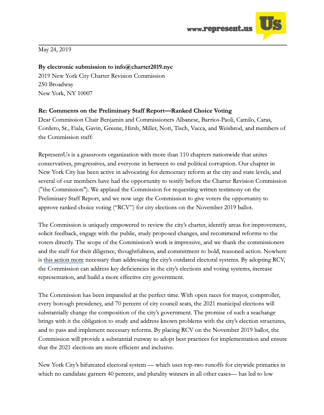 NYC Ranked Choice Voting Campaign Timeline | RepresentUs